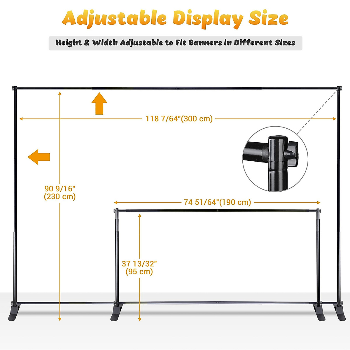 WinSpin 8x10' Backdrop Stand for Parties Wedding Birthday Events Photography Photo Booth Step and Repeat Adjustable Heavy Duty Backdrop Stand with Carrying Bag