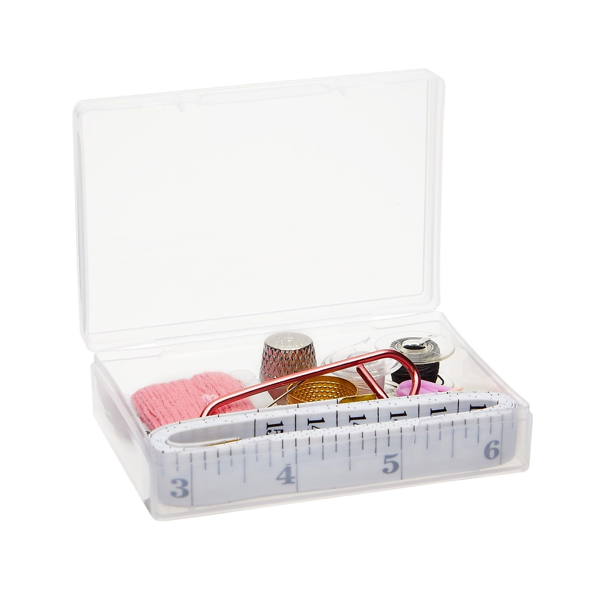 Okuna Outpost 6 Pack Small Clear Plastic Storage Boxes with Lids for School Crafts, TGC Trading Cards Game Travel Cases, 3.7 x 2.5 in