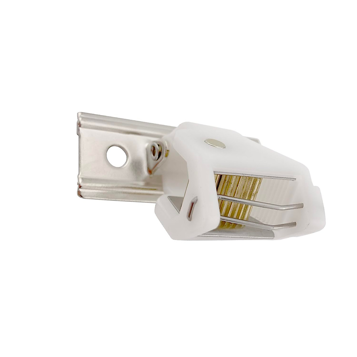 Amazing Drapery Hardware White Roman Shade Cord Lock with Brass Wheels - Holds up to 3 Lift Cords, Suitable for Roman and Woven Wood Shades - 1-Pack