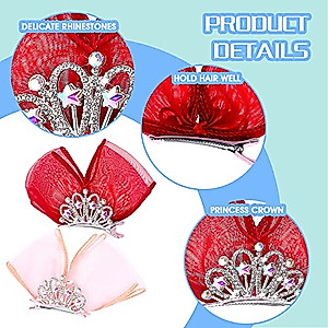 WLLHYF Diamond Crown Hair Pin Bow Hair Clips Gradient Metal Side Hair Barrette Princess Headband Mini Birthday Crown Hair Styling Headdress Accessories for Girls Kids