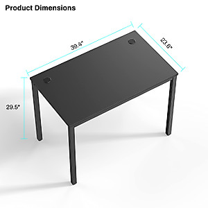 EE EUREKA ERGONOMIC 47 Inch Walnut & White Home Office PC Computer Desk, Simple Modern Work Study Writing Gaming Table for Small & Medium Spaces Desktop with Metal Legs, Sturdy & Easy Assembly