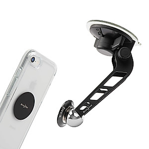 Nite Ize Steelie Orbiter Windshield Mount Kit - Low Profile Car Windshield Mount for Smartphones - Portable Windshield Mount for Phones - Compatible with Apple MagSafe iPhones and Accessories