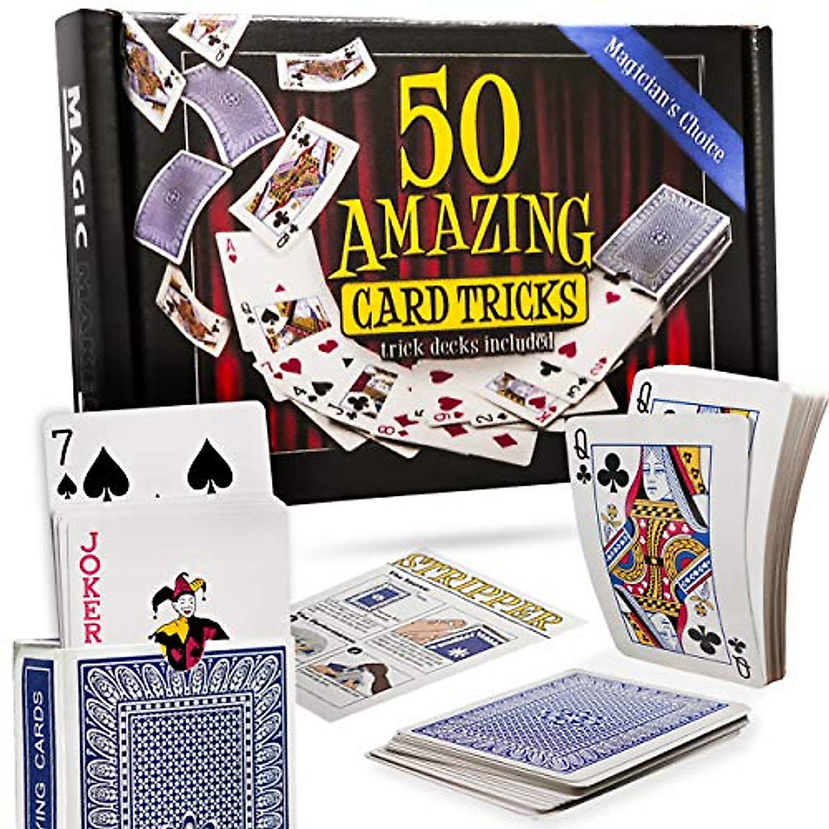 50 Amazing Card Tricks Kit for All Ages with Trick Decks Included
