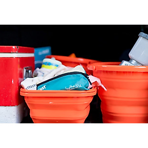 ust FlexWare Collapsible Sink 2.0 with 4.23 Gal Wash Basin for Washing Dishes and Person During Camping, Hiking and Home, Orange, One Size (20-12268)