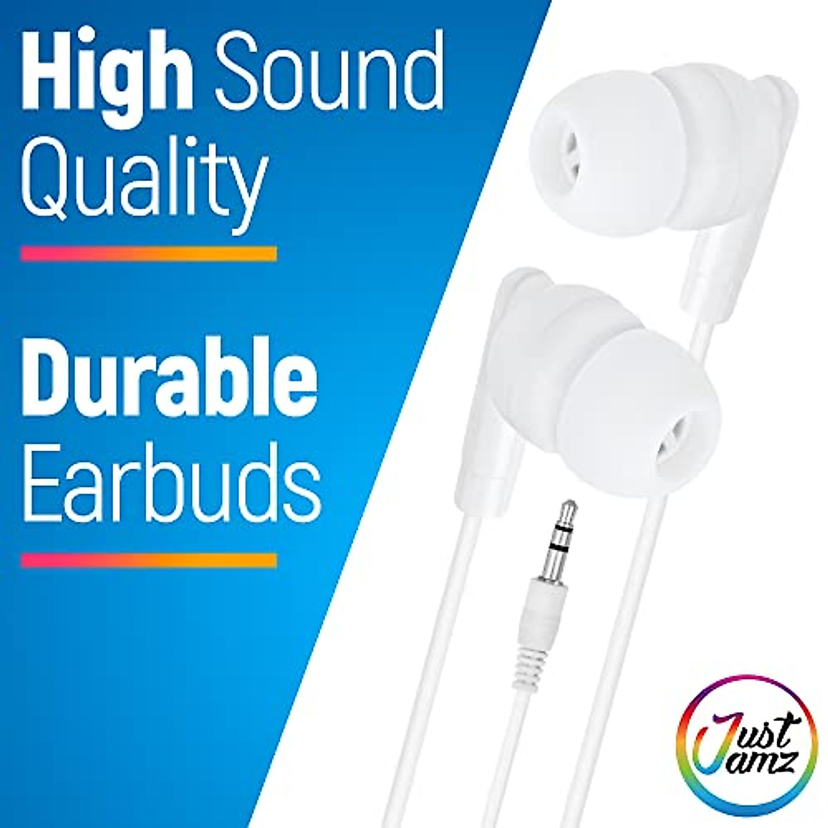 Earbuds 30 Pack | Bulk Basic Earbuds, Pearl White in-Ear Earbuds, Disposable Earphones, Affordable Headphones, 3.5 MM Audio Jack Earbuds for Schools, Kids, Classrooms & Libraries