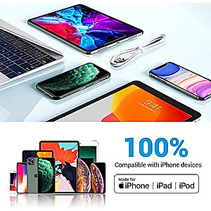 Novtech iPhone Charger Cord -MFi Certified 3Pack 6FT iPhone Cord, 2.4A Fast Charging Cable, USB to Lightning Cable for iPhone 14 Plus 13 12 11 Pro Max Mini SE XR Xs X 8 7 6 6S iPad AirPods, White