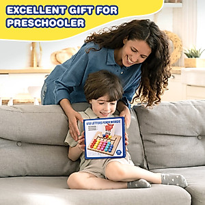 Joyreal Sight Word Spelling Games, CVC Flash Cards Kindergarten Homeschool, Wooden Vowel Letters Preschool Toys Fine Motor Skills Alphabet Blocks Learning Classroom 3-8 Years Old