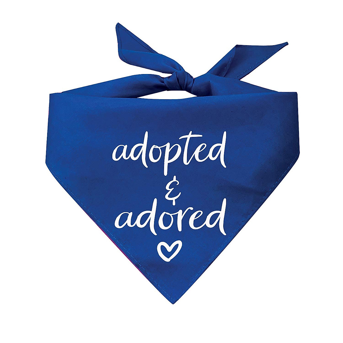 Adopted and Adored Triangle Dog Bandana (Royal, OS 380)