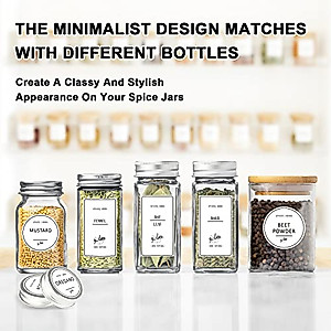 GMISUN Spice Labels Preprinted, Super Value Pack 380 Waterproof Spice Labels Stickers for Kitchen Organization, Modern Minimalist Label Stickers for Spice Jars, Mason Jars, Cruet Container
