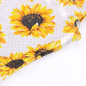 EQSJIU Leotard With Shorts For Baby Girls 12 18 24 Months 1t 2t Gold Sunflower Kids Toddlers Outfit Biketard Flower Floral Shiny Gold White