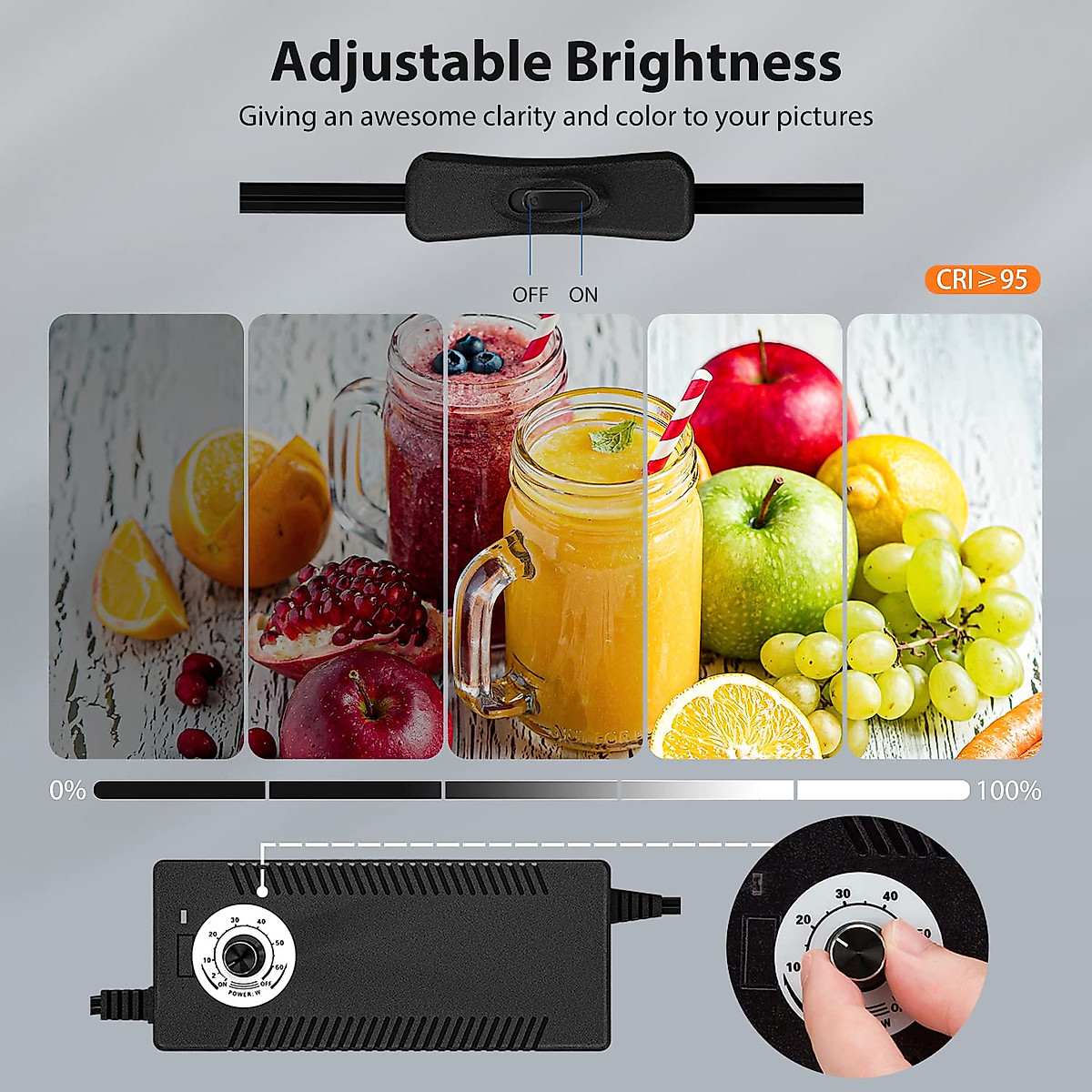 Takerers Photo Studio Light Box,39x39 Inch/100x100cm 210 LED Professional Photo Background Shooting Tent with 3 Stepless Dimming Light Panel, Lightbox with 5 Color Backdrops for Product Photography