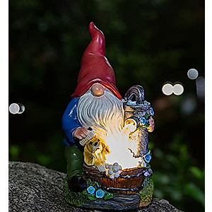 Garden Gnomes Statues Knomes Figurines Large Funny Outdoor Decor Clearance with Solar Lights for Outside Patio Yard Lawn Porch Christmas Art Decoration Ornament Housewarming Gifts