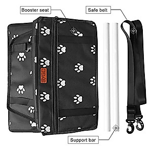 BYGD Pet Dog Booster Seat, with Upgrade Support Rod, Breathable and Foldable Pet Car Basket, Pet Dog Car Portable Seat, Suitable for Small and Medium Pets