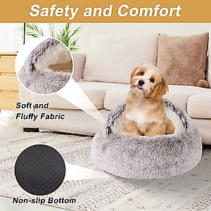 Dog Beds for Small Dogs, Cat Bed Cave, Washable Cute Cat Bed, Cozy Nook Pet Bed for Dogs or Cats, Anti-Slip Puppy Bed Fits up to 12 lbs Pets(Coffee, 20" x 20")