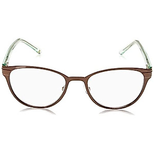 Kate Spade New York Women's Ebba Oval Reading Glasses, Brown Mint 2.0/Clear Prescription, 50 mm + 2