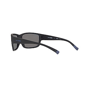 ARNETTE Unisex Sunglasses Matte Black Frame, Blue Lenses, 62MM