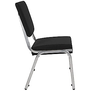 Flash Furniture HERCULES Series 1000 lb. Rated Black Antimicrobial Fabric Bariatric Medical Reception Chair with 3/4 Panel Back
