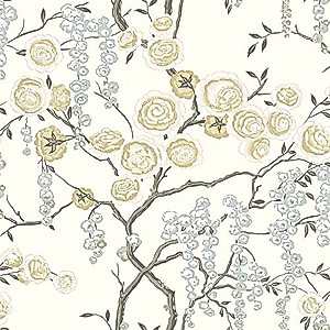 Orainege Beige Floral Peel and Stick Wallpaper Floral Contact Paper 17.7 inch×118.1 inch Vintage Floral Wallpaper Peel and Stick Flower Decorative Self Adhesive Wall Paper Vinyl Wallpaper for Bedroom