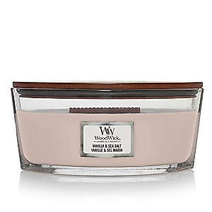 Woodwick Ellipse Scented Candle, Vanilla & Sea Salt, 16oz | Up to 50 Hours Burn Time & Ellipse Scented Candle, Lavender Spa, 16oz | Up to 50 Hours Burn Time