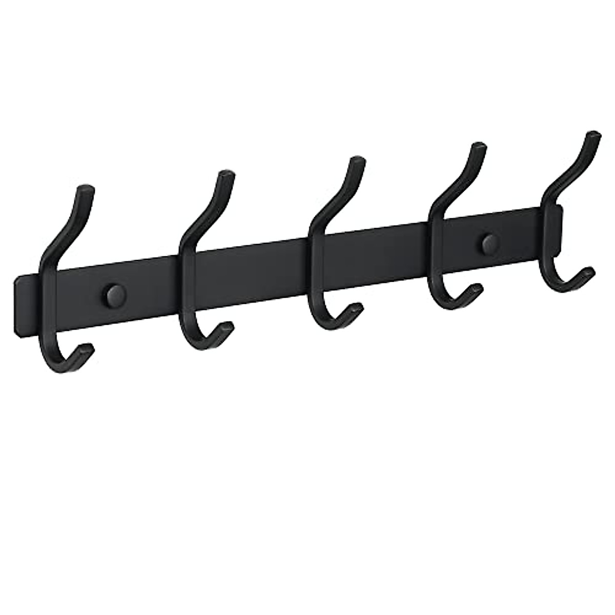 Alise Coat Rack Wall Mount,Coat Hanger Rail with 5 Double Coat Hooks for Hanging Coats Bathroom,SUS304 Stainless Steel Towel Hanger Hook Racks for Purse Clothes Entryway Jacket Hats Towels,Black