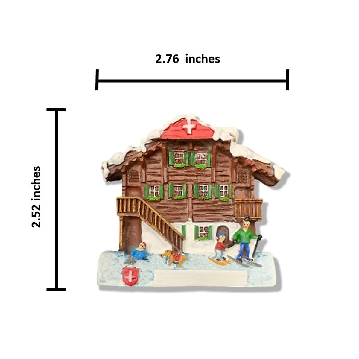 A-ONE Swiss Chalet Winter Snow Switzerland 3D Gift Fridge Magnet 1PC+Matterhorn Landmark Iron on Patch 1PC, Scenery Freezer Magnet, Emblem Patch for Denim Jacket Shirts Holiday Travel Gift C12+192