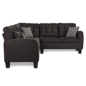 Homelegance Sinclair 84" x 107" Fabric Sectional Sofa, Chocolate