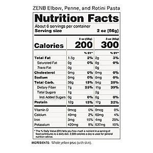 ZENB Plant Based Elbow Pasta - Made From 100% Yellow Peas, Gluten Free, Non-GMO & Vegan, 20g of Protein & 12g of Fiber In Every Serving - (Pack of 3)