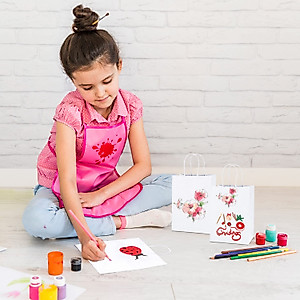 Sam Wrap Paper Bags with Handles 5.75”x3.75”x8 100 Pack Plain White Bags for Gifts, Party, Shopping. Bulk Pack Great for Retail and Merchandise