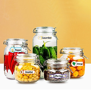 Baby Bottle Labels for Daycare, Tinabless Self-Laminating, Waterproof Write-On Name Stickers for School, Travel (Pack of 80)