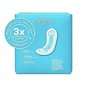 Always Maxi Feminine Pads For Women, Size 1 Regular Absorbency, Without Wings, Unscented, 48 Count
