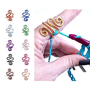 Handmade Crochet Tension Ring | ZigZag Wire Wrapped Knitting or Crochet Tool | Crochet Gifts and Accessories Active