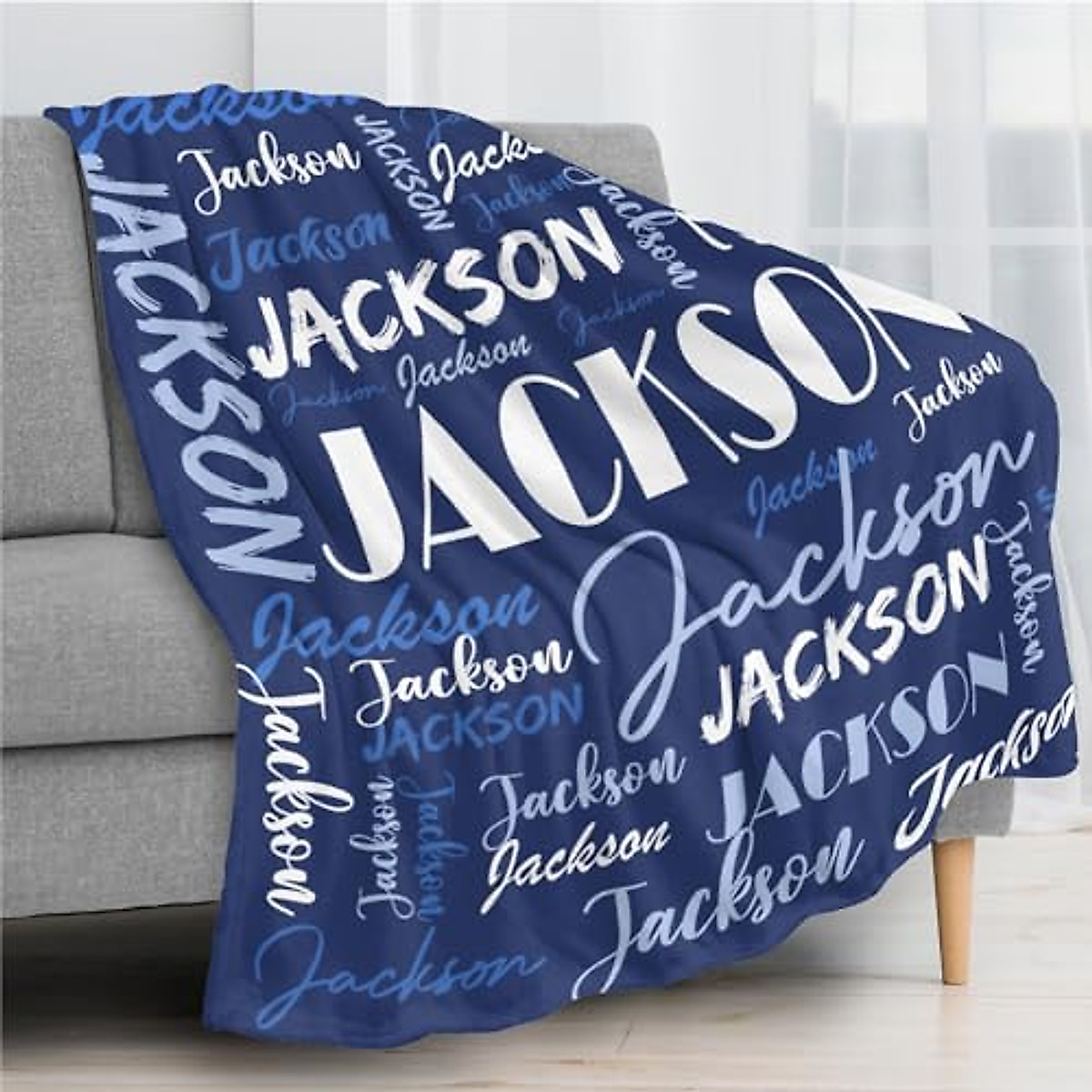 Dr.TOUGH Name Blanket Personalized Blanket and Throws Personalized Blanket for Kids Adult Fleece Bed Blankets Customized