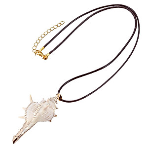 FM FM42 Natural Seashell Shell Scallop Conch Pendant Necklace (Style 1)