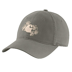 Carhartt Women's Canvas Floral Graphic Ball Cap, Dusty Olive