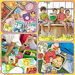 YTSQLER 120 Lunch Box Joke Cards for Kids Lunch Box Notes for Kids Motivational Inspirational Pun Cards for Students Teachers, Lunchbox Joke Cards for Boys Girls with Reward Stickers