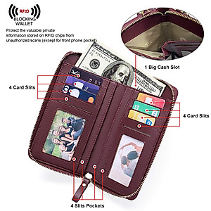 GOIACII Small Crossbody Bag RFID Blocking Cell Phone Women Wallet Leather Purse with Credit Card Slots Shoulder Leather Straps