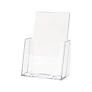 Marketing Holders BiFold Display 5.5”W Clear Acrylic Single Pocket Value Pack of 12 Countertop Pamphlet Flyers Rack Cards Leaflets Freestanding Desks Brochure Holder Ad Trade Show Flyer
