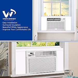 Wintcomfort Window Air Conditioner Surround Insulation Panels, White AC Side Insulated Foam Panel with Top Seal Strip for Indoor Window AC Unit