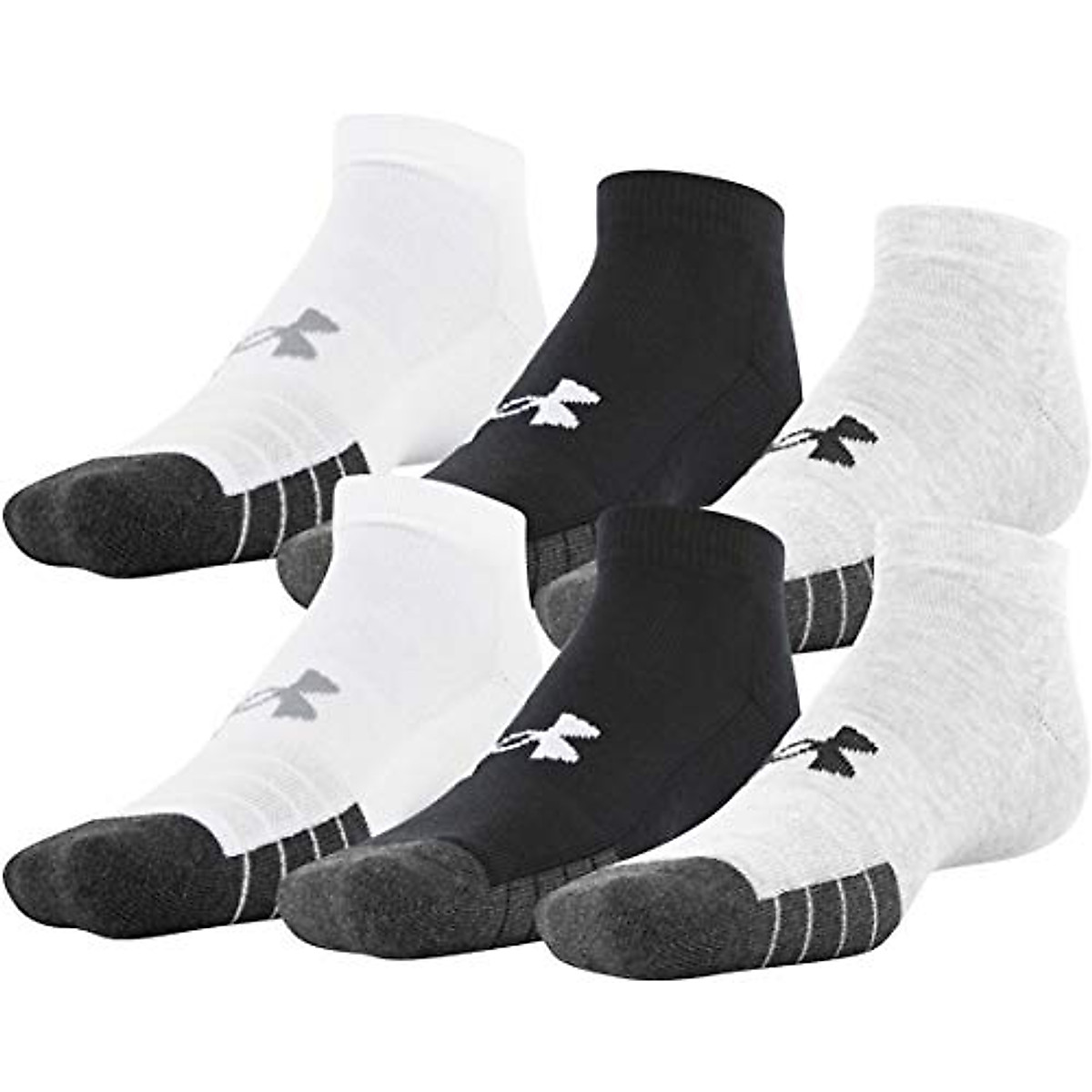 Under Armour Adult Performance Tech Low Cut Socks, Multipairs, Steel Assorted (6-Pairs), X-Large