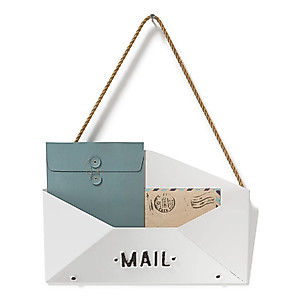 Barnyard Designs Wall Envelope Mail Sign Decor Rustic Vintage Decorative Mail Holder for Home and Office Decor 12” x 8.25”