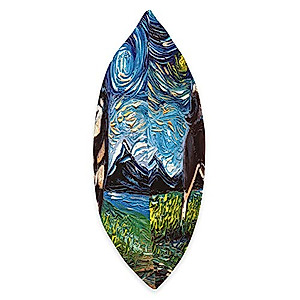 Sagittarius Gallery Black and Tan Shiba Inu Starry Night Cute Dog Art by Aja Throw Pillow, 16x16, Multicolor