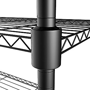 Himimi Heavy Duty Rolling Garment Rack 3 Tier Wire Shelving Clothes Rack for Clothing,Storage with Double Rods,Lockable Wheels and Side Hooks,Freestanding Metal Wardrobe Storage Rack,Black