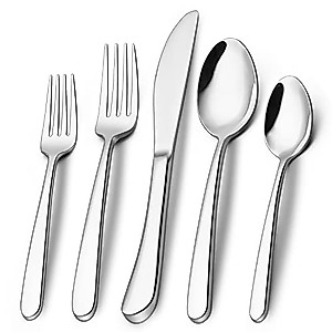 40-Piece Silverware Set, Heavy Duty Stainless Steel Flatware Set for 8, Food-Grade Tableware Cutlery Set, Utensil Sets for Home Restaurant, Mirror Finish, Dishwasher Safe