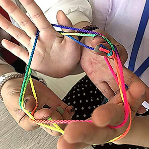10 Pieces Cats Cradle String Finger Game String String Hand Game Finger Rope 63 Inch Long, Rainbow Color