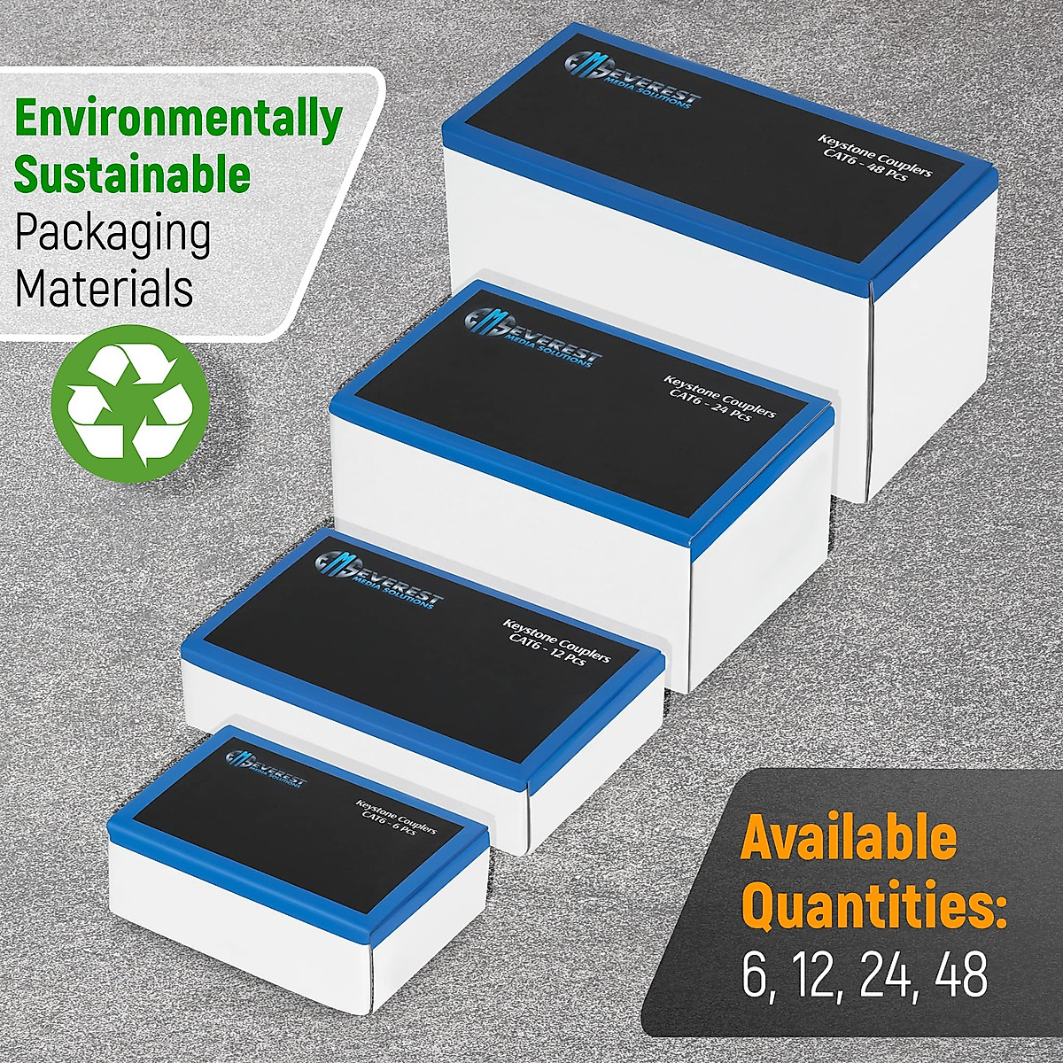 EMS RJ45 CAT6 Keystone Inline Coupler - Blue 24-Pack - Keystone Jack Female to Female for Standard Wall Plates and Patch Panels, UTP Ethernet Extender Adapter RJ45 Gender Changer