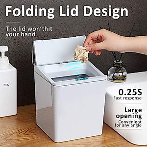 NORMIA RITA 1.6 Gallon Mini Automatic Trash Can for Car Desktop Kitchen Small Touchless Garbage Can with Lid 0.25S Fast Response Sensor