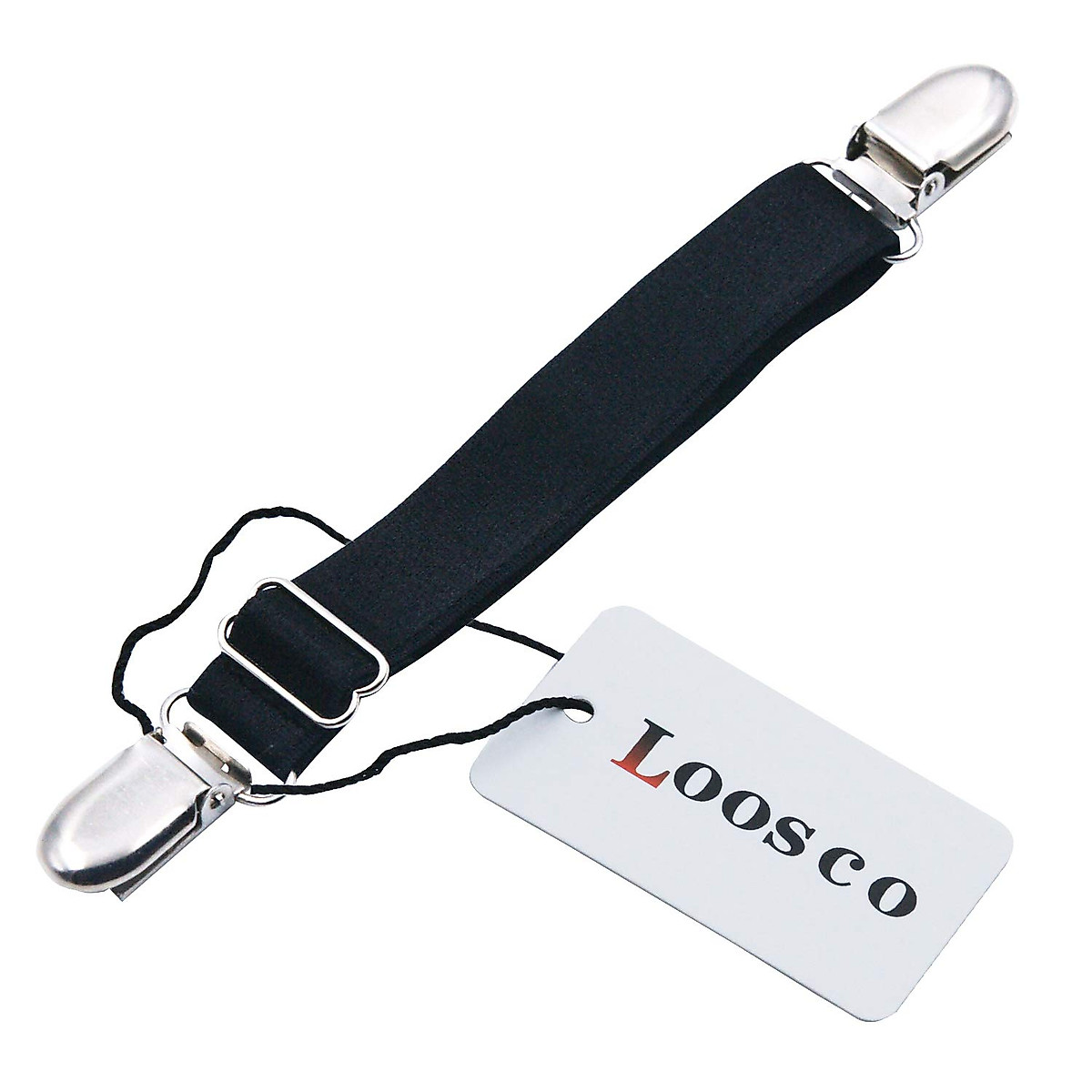 Loosco [4 Packs Elastic Adjustable Women's Boot Straps Pant Stirrups with Extra Heavy Sturdy Clip