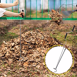 Gisafai Compost Aerator Compost Turner and Mixing Tool Compost Aerator Tool Stainless Steel Compost Aerator Tool Compost Aeration Tool for Outdoor Garden Lawn Composting