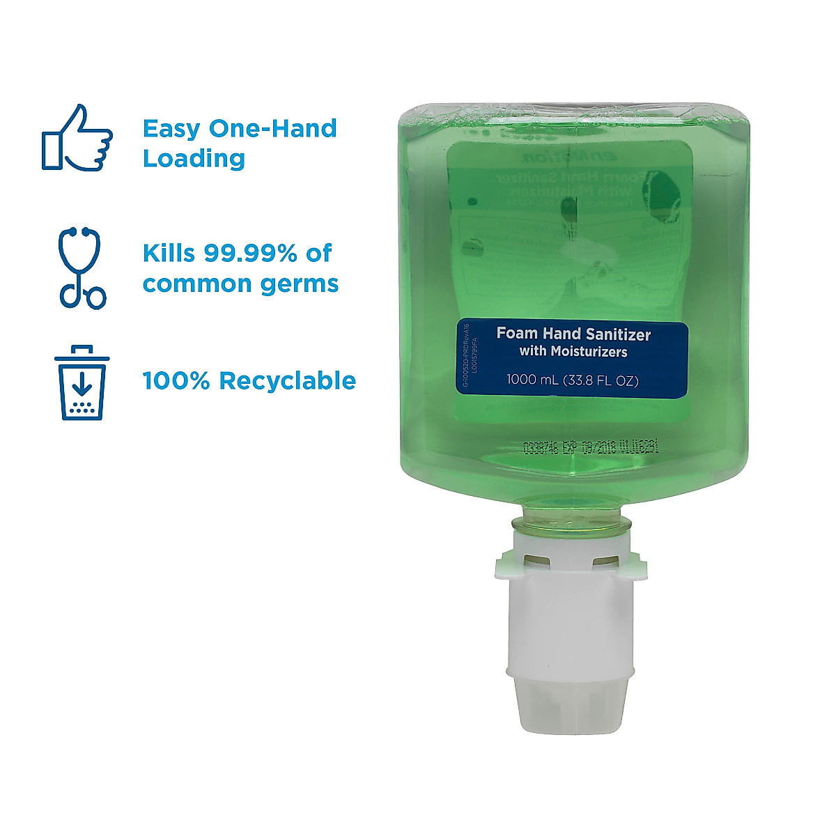 EnMotion Gen2 Moisturizing Foam Hand Sanitizer Dispenser Refill By GP PRO (Georgia-Pacific), Fragrance Free, 42334, 1000 ML Per Bottle, 2 Bottles Per Case