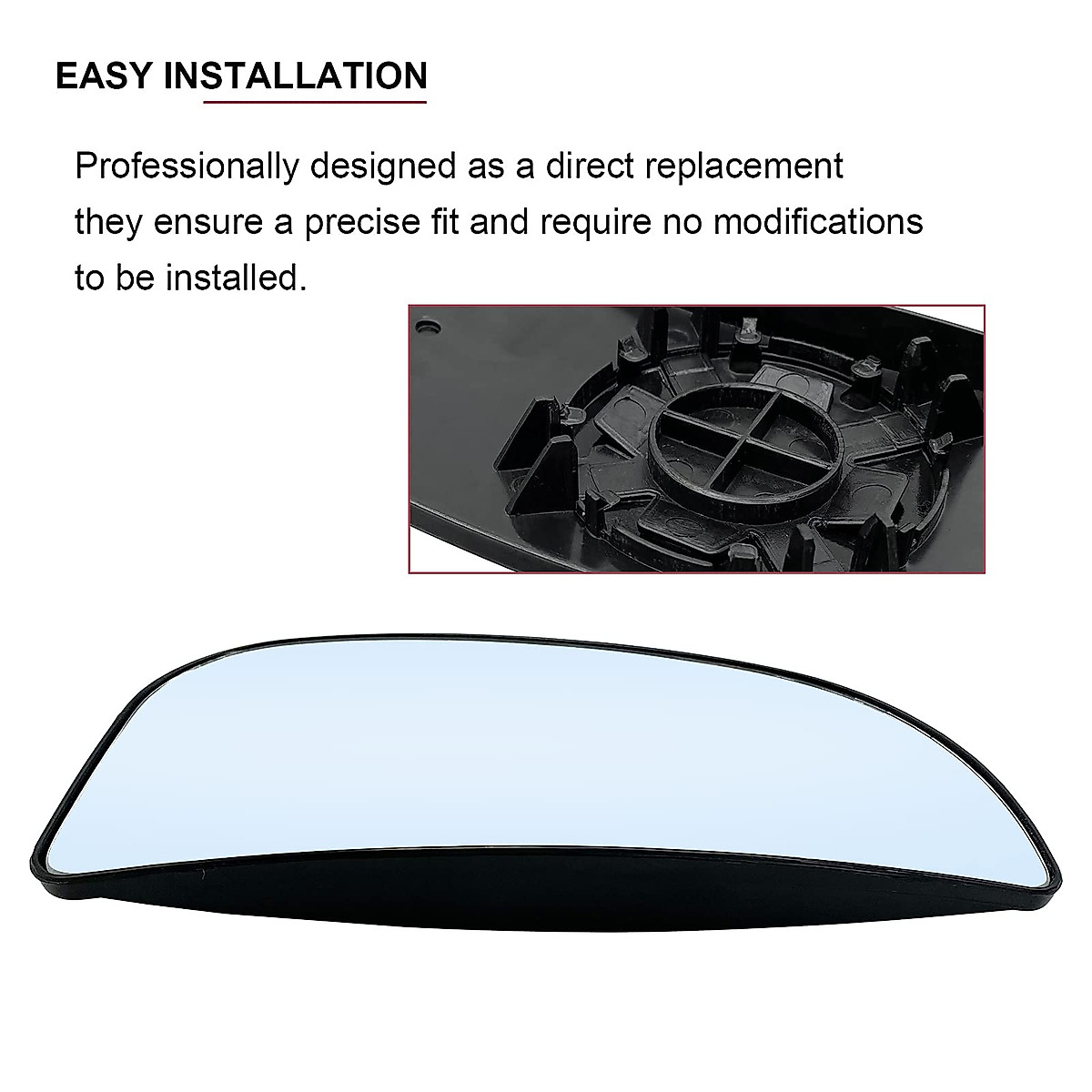 Driver Left Side Lower Mirror Glass Replacement for 2009-2020 Dodge Ram 1500 2500 3500 4500 5500 Towing Mirrors - Side View Convex Lower Mirror Glass with Rear Holder, Replace 68067731AA